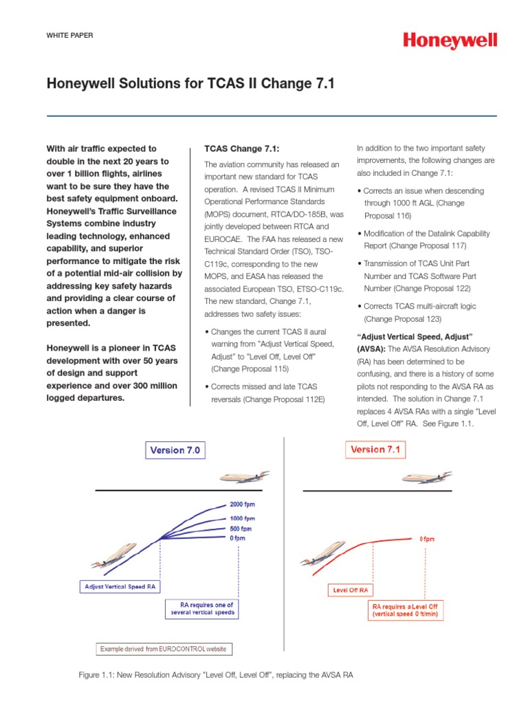 Honeywell Solutions For TCAS II Change 7.1 | PDF | Aviation Safety ...