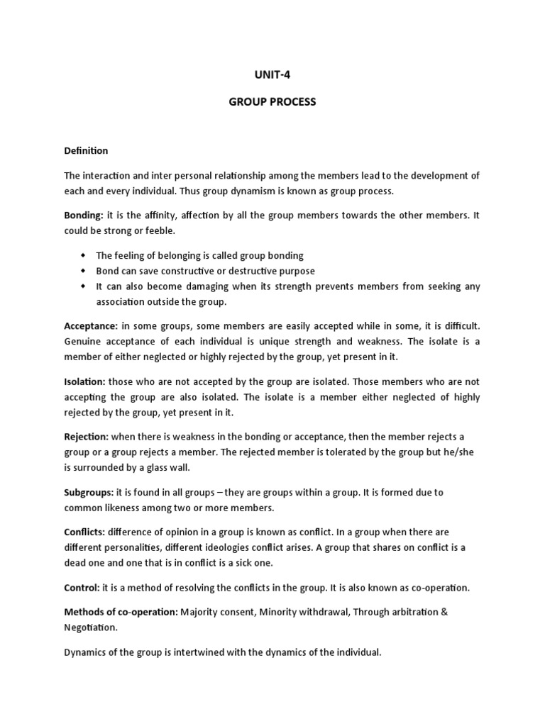Group Process | PDF | Goal | Action (Philosophy)