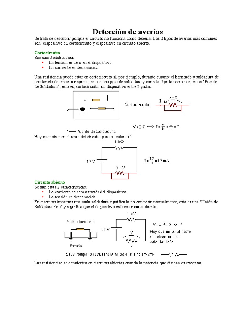 Diagnóstico de Averías en Circuitos | PDF | Ciencia y matemáticas