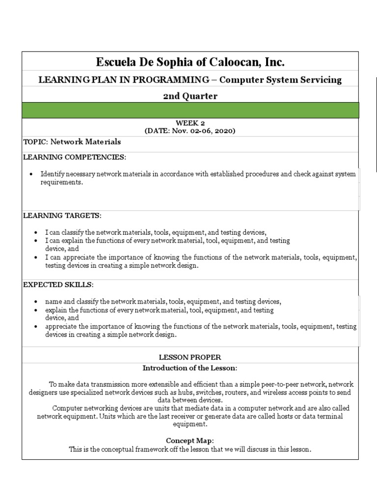 CSS Learning Plan Week 2 | PDF | Computer Network | Data Transmission