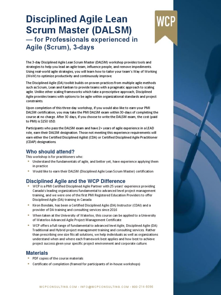 3 Day Disciplined Agile Lean Scrum Master. v2020 10 PDF | PDF | Agile ...