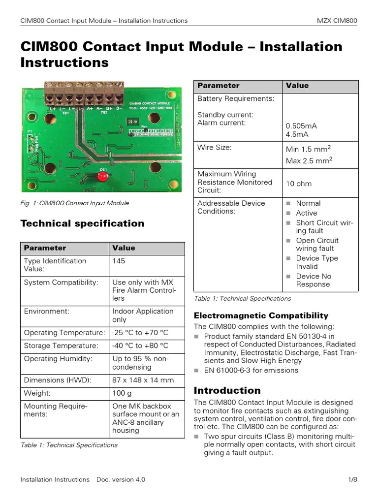 CIM800 Inst | PDF | Printed Circuit Board | Switch