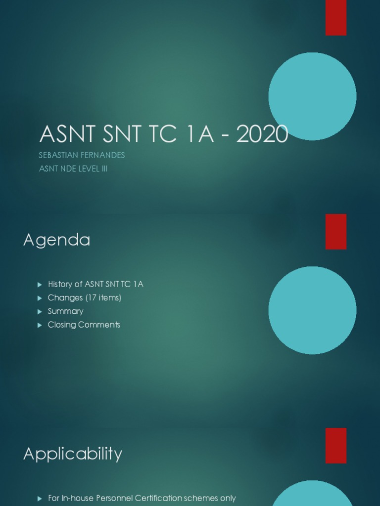 Asnt SNT TC 1A - 2020: Sebastian Fernandes Asnt Nde Level Iii | PDF ...