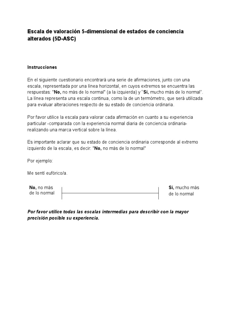 Escala 5D-ASC de Conciencia Alterada | PDF | Violencia