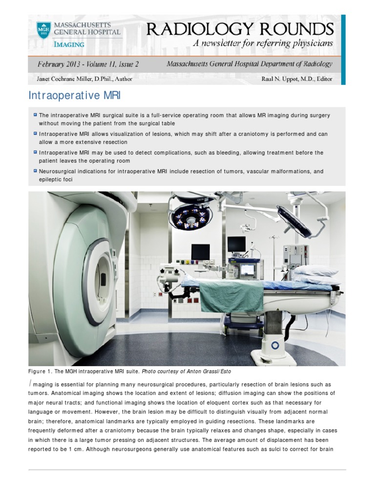 Intraoperative MRI: Figure 1. The MGH Intraoperative MRI Suite. Photo ...