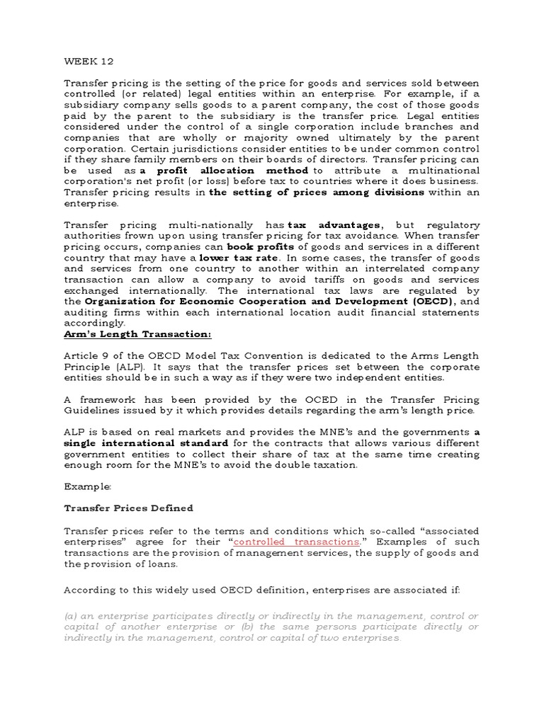Arm's Length Transaction:: Transfer Prices Defined | Download Free PDF ...