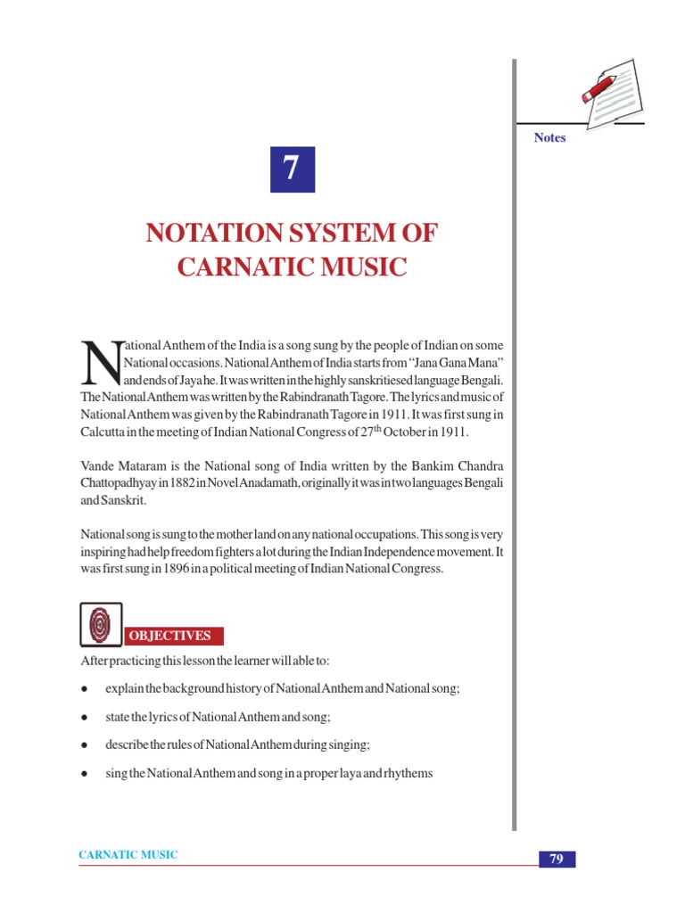 Notation System of Carnatic Music | PDF | Classical And Art Music ...