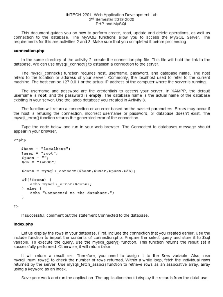 PHP and MySQL PDF | PDF | Databases | Computer Data