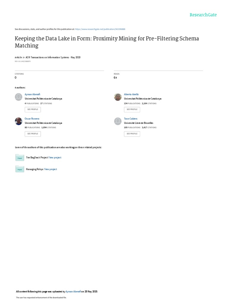 2020 Keeping The Data Lake in Form - Proximity Mining For Pre-Filtering ... 2020 Keeping The Data Lake in Form - Proximity Mining For Pre-Filtering ...