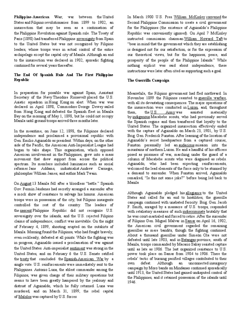 Philippine American War | PDF | Philippines | Government