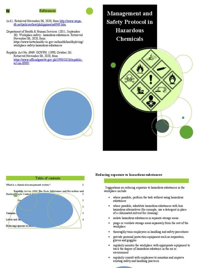 Managing Exposure to Hazardous Chemicals in the Workplace: Guidelines ...