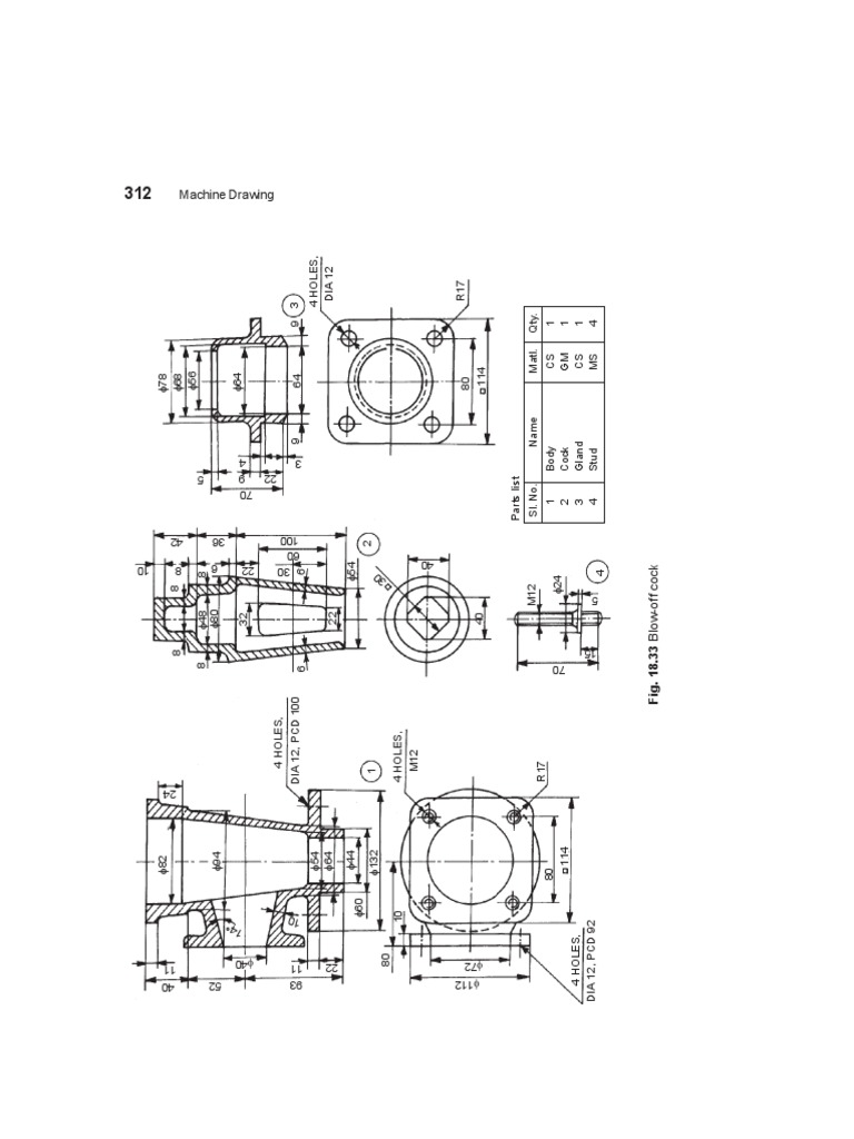 Blow-off Cock Machine Drawing | PDF