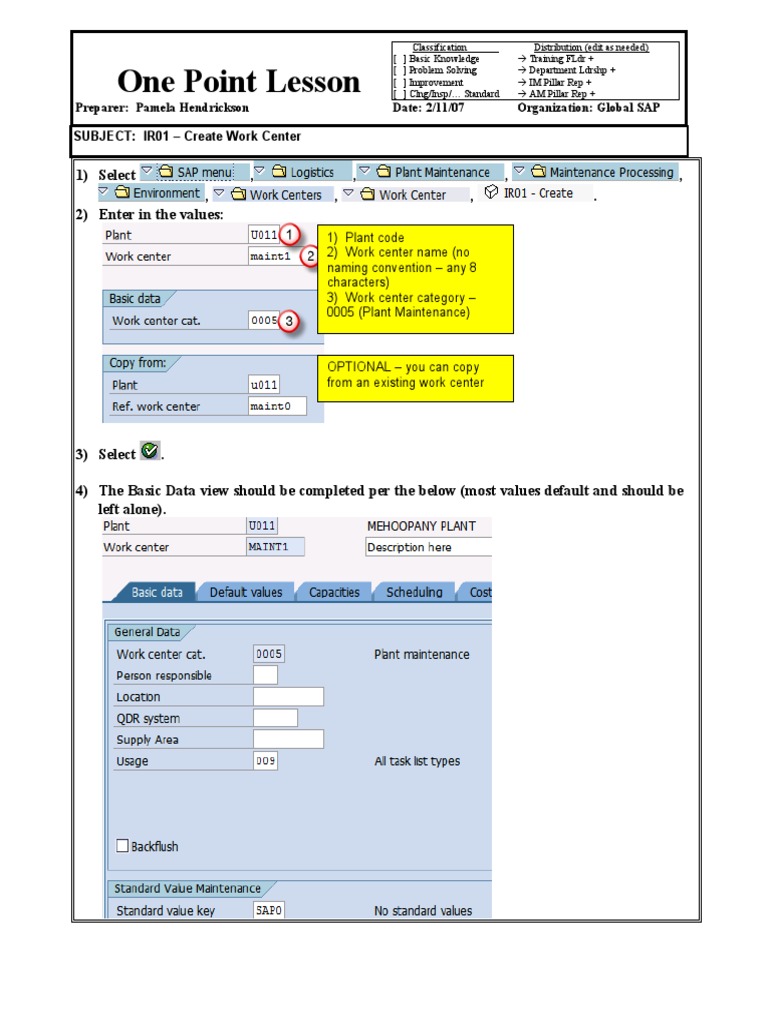 IR01 - Create Work Center | PDF | Computing | Business