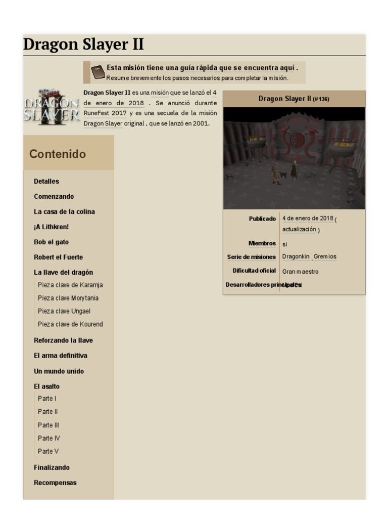 Guía de Dragon Slayer II en OSRS | PDF | Continuar | Dallas
