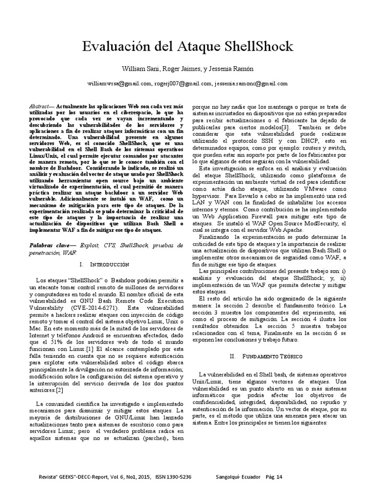 Evaluación Shellshock Attack PDF | PDF | Distribución de Linux ...