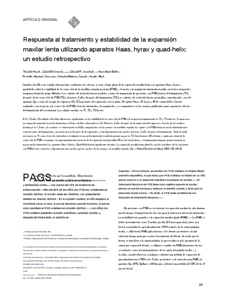 Treatment Response and Stability of Slow Maxillary Expansion Using Haas ...