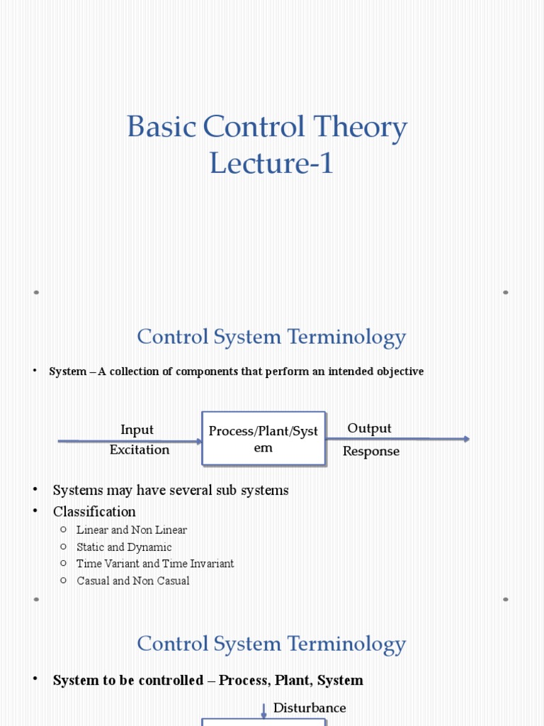 BCT Lectures | PDF | Control Theory | Systems Science