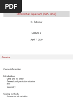 Solving ODEs in MATLAB PDF | PDF | Ordinary Differential Equation | Equations