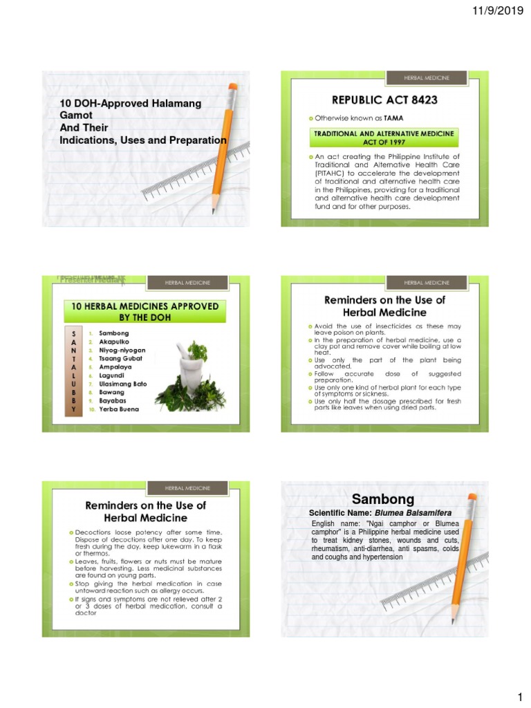 10 DOH-Approved Halamang Gamot and Their Indications, Uses and ...