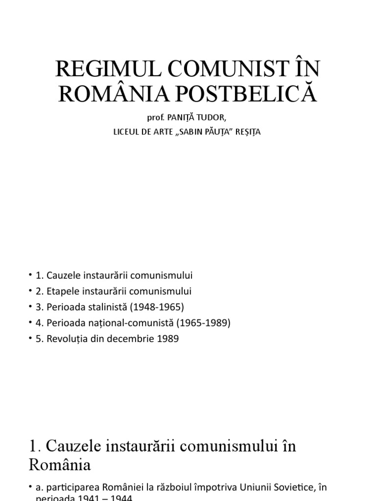 Regimul Comunist În România | PDF