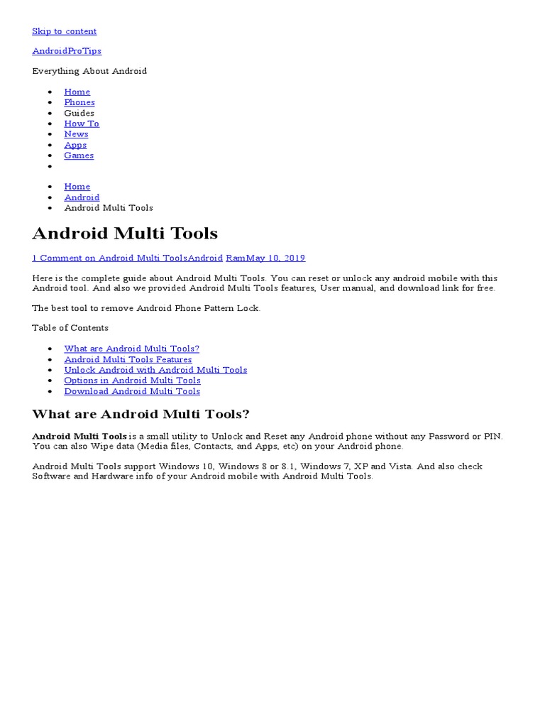 Android Multi Tools Manual | PDF