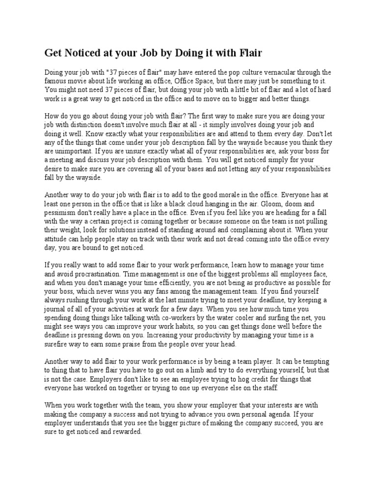 Get Noticed at Your Job! | PDF | Employment