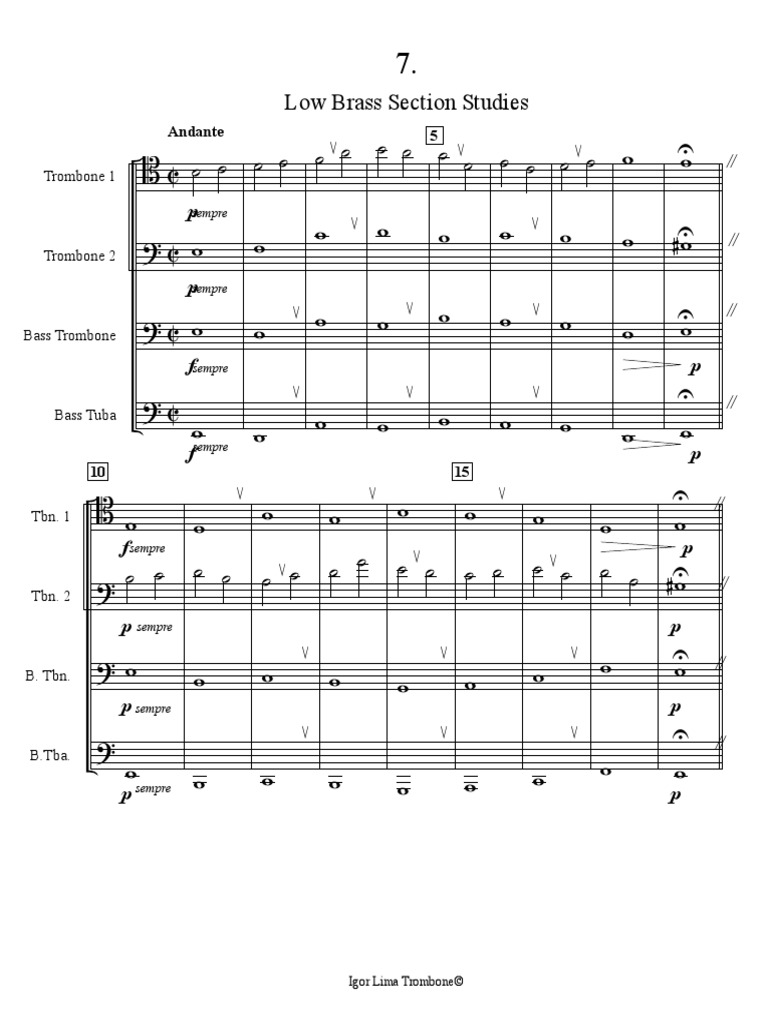 Low Brass Section Studies | PDF