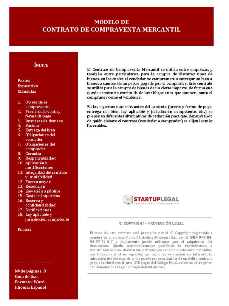 Contrato De Compraventa Mercantil Pdf Factura Derecho Privado