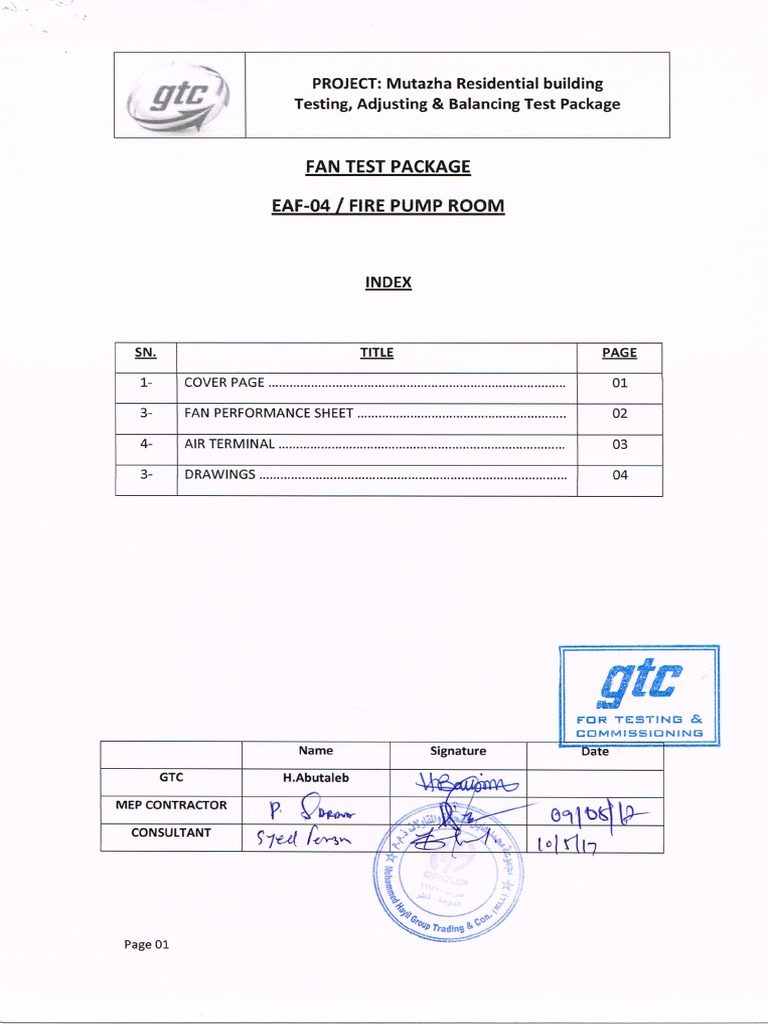 6) Fan Test Report EAF 04 | PDF
