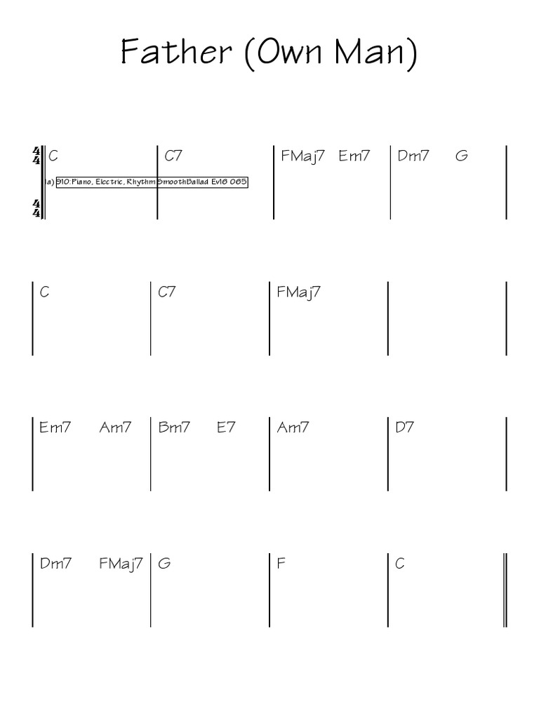 Father (Own Man) : C C7 Fmaj7 Em7 Dm7 G | PDF