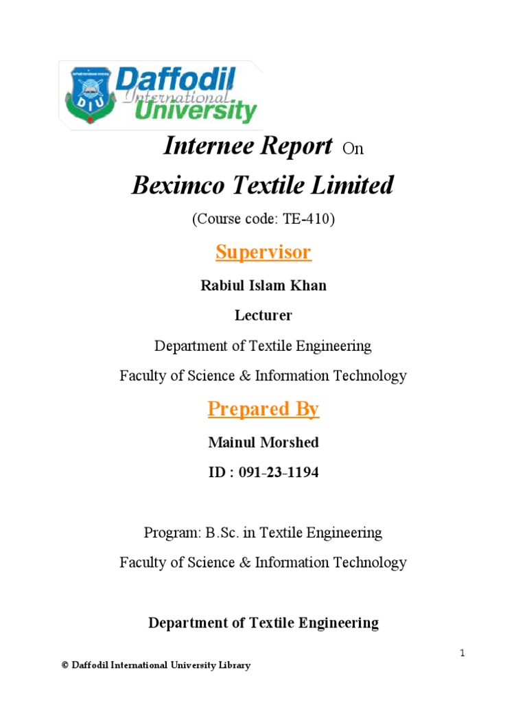 Beximco Textile Limited | PDF | Textiles | Weaving