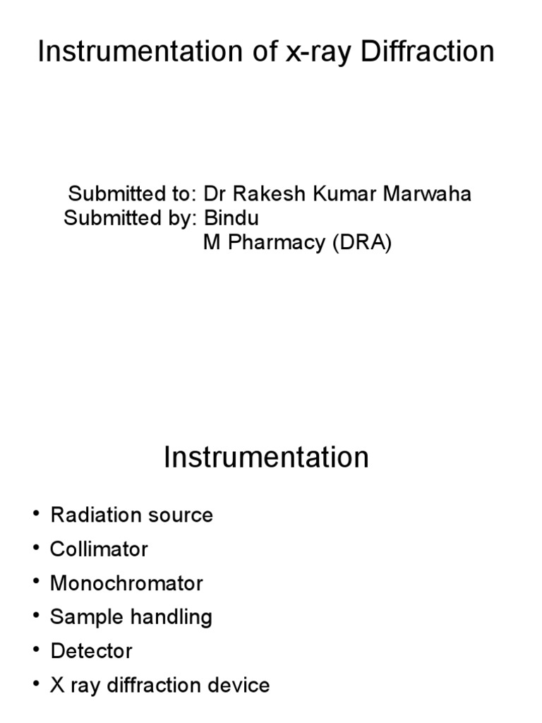 Instrumentation of X-Ray Diffraction | PDF | Vacuum Tube | Electron