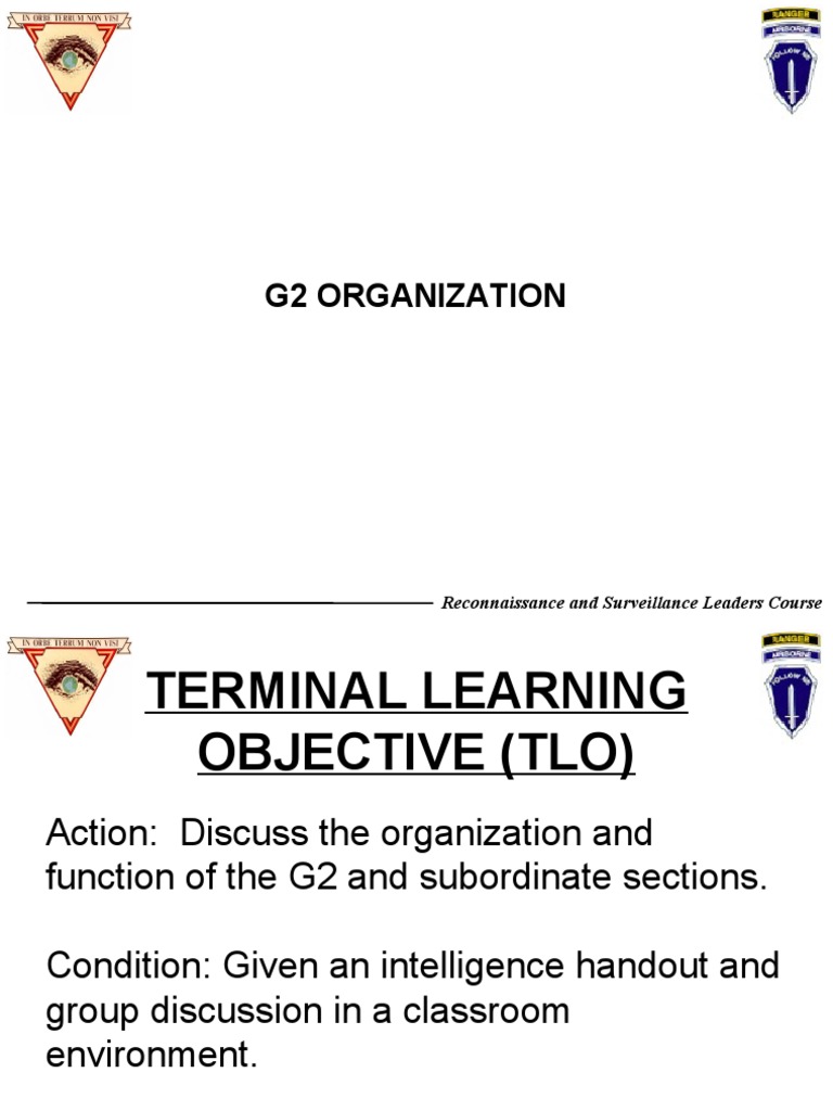 G2 Organization: Reconnaissance and Surveillance Leaders Course | PDF ...