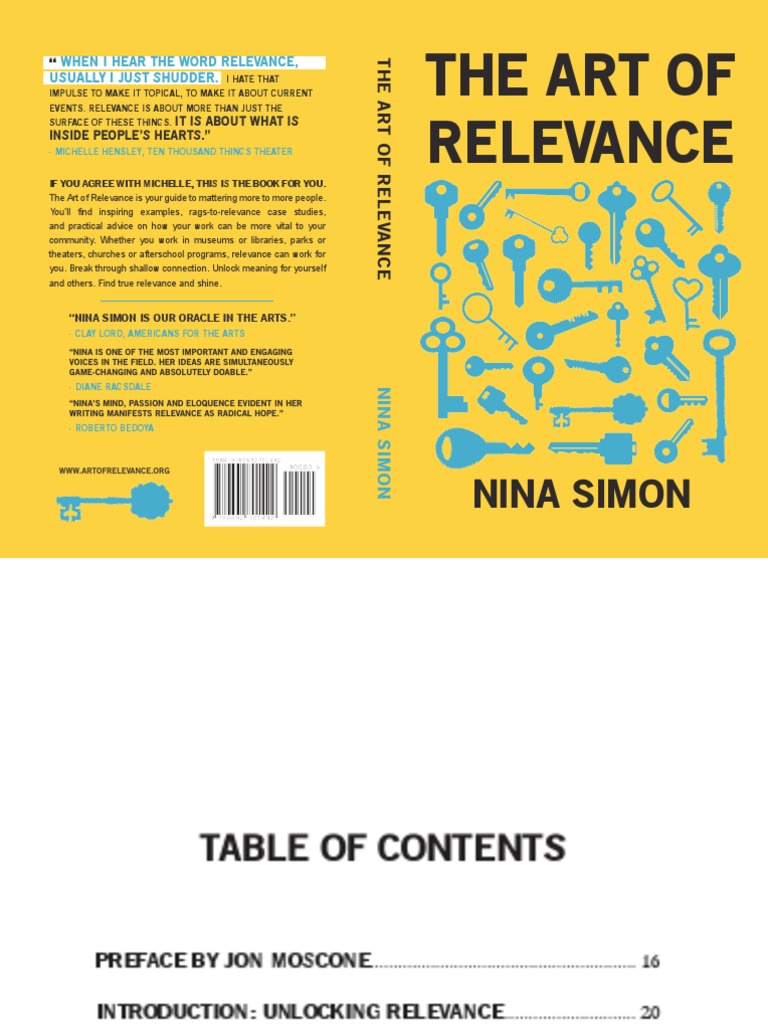 The Art of Relevance by Nina Simon | PDF | Relevance | Museum