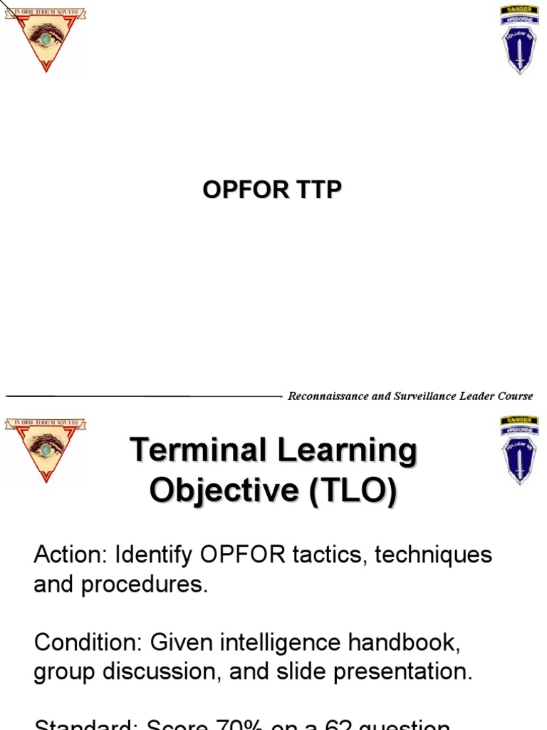 Opfor TTP | PDF | Reconnaissance | Flanking Maneuver