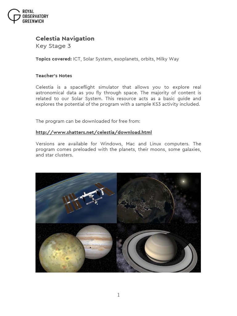 KS3 Celestia Navigation | Download Free PDF | Jupiter | Planetary Science