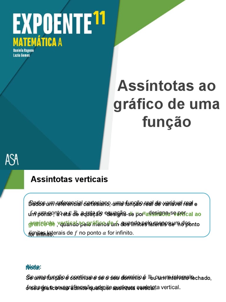 Assíntotas Ao Gráfico de Uma Função | PDF | Assíntota | Limite (Matemática)