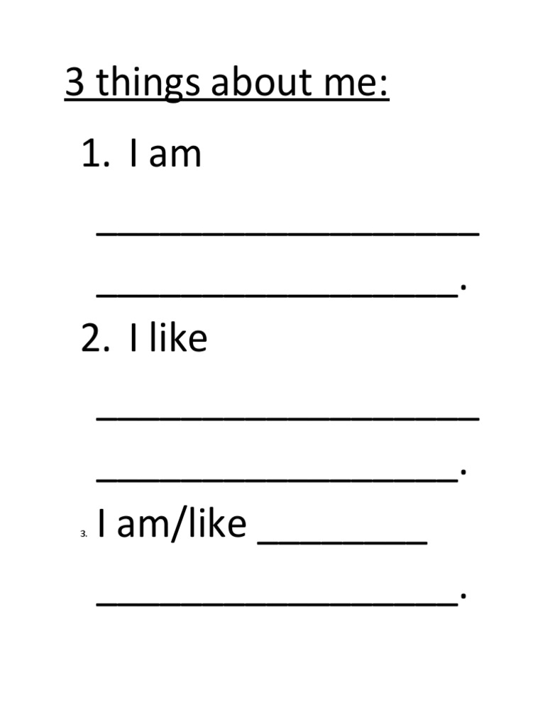 Snowball Activity 3 Things About Me | PDF