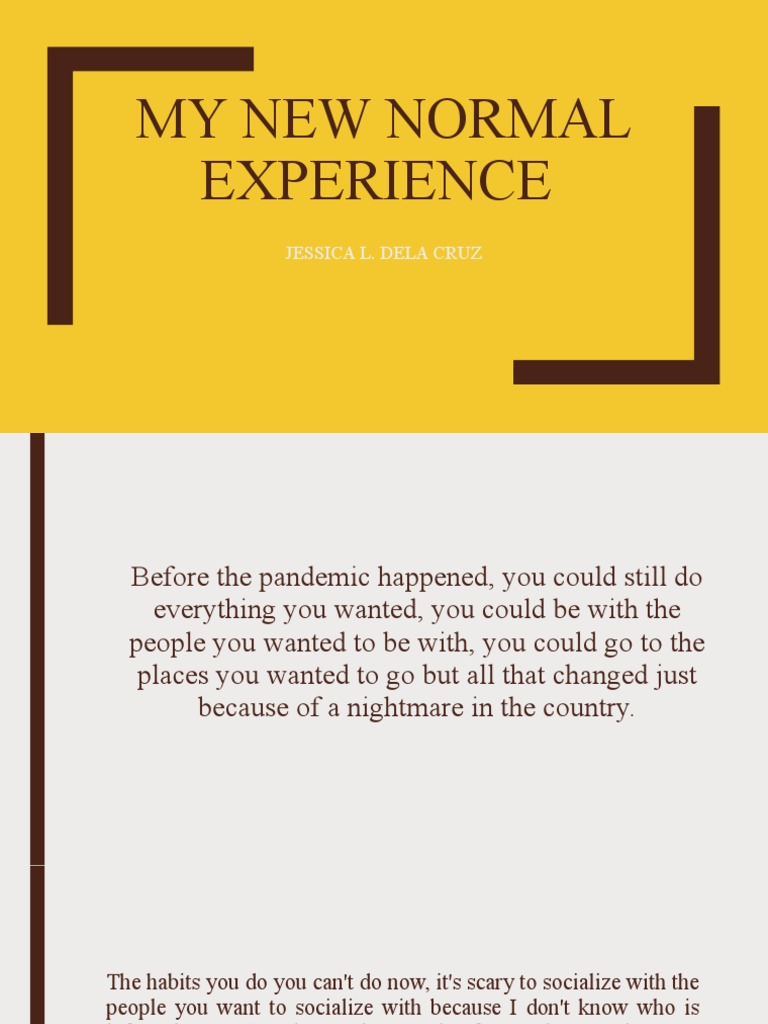 My New Normal Experience | PDF | Epidemic And Plague | Wellness