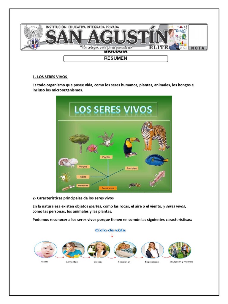 Introducción a los Seres Vivos | PDF