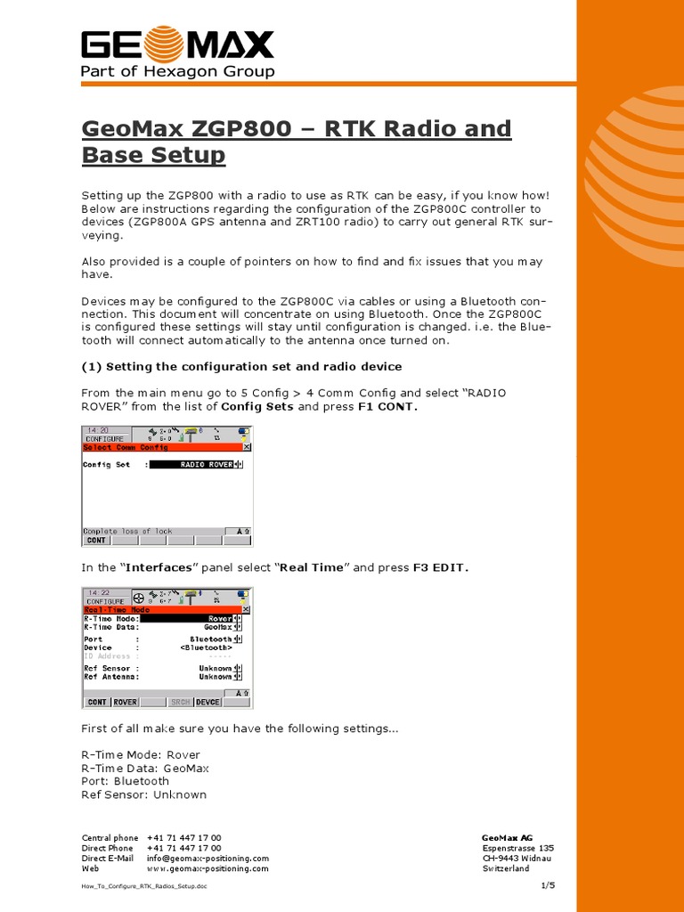How To Configure RTK Radios Setup | PDF | Bluetooth | Radio