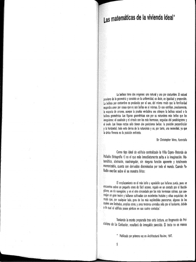 CLASE 15 - Las Matematicas de La Villa Ideal - Colin Rowe | PDF