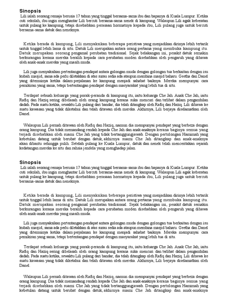 Sinopsis JENDELA | PDF