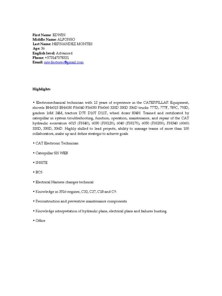 Edwin Hernandez - Resume For Candidates 2020 | PDF | Vehicles ...