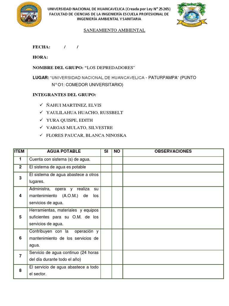 CHECK LIST - Saneamento Ambiental - IMPRIMIR PDF | PDF | Aguas ...