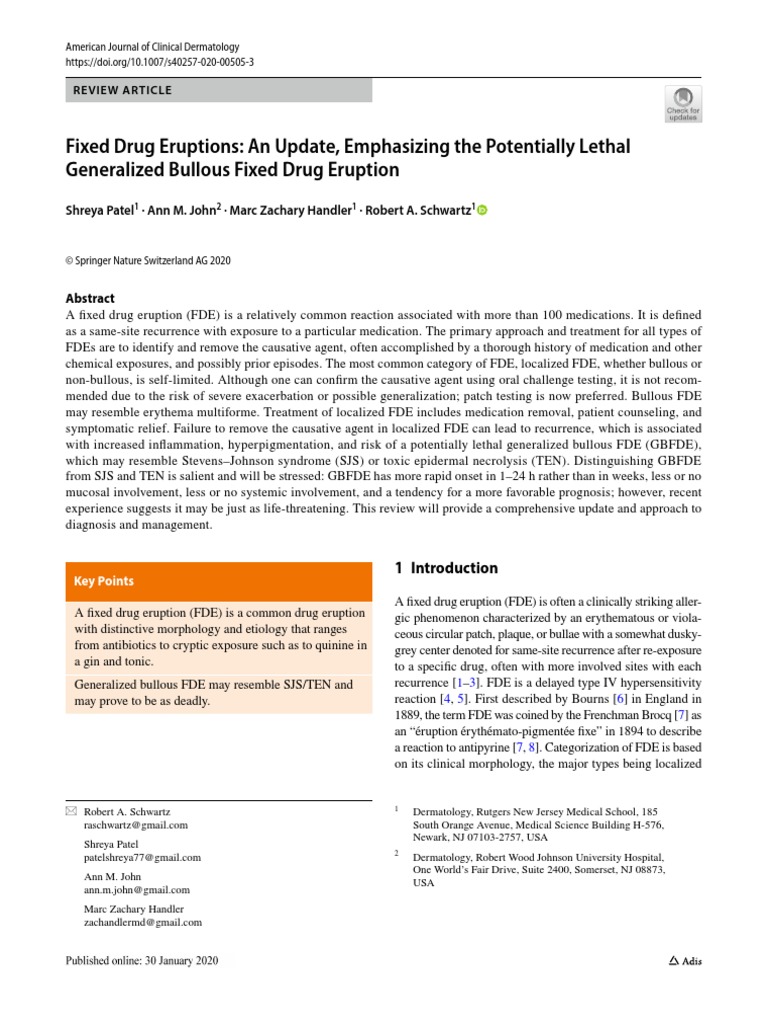 Fixed Drug Eruptions PDF | PDF | Health Sciences | Medical Specialties