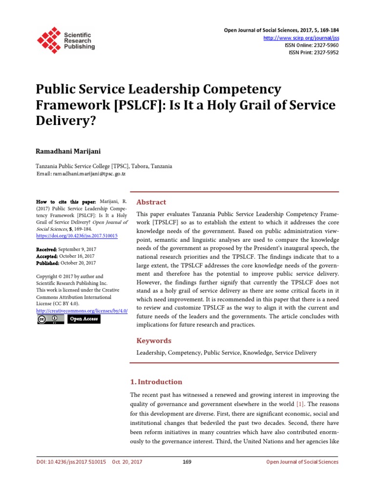 Public Service Leadership Competency | PDF | Competence (Human ...