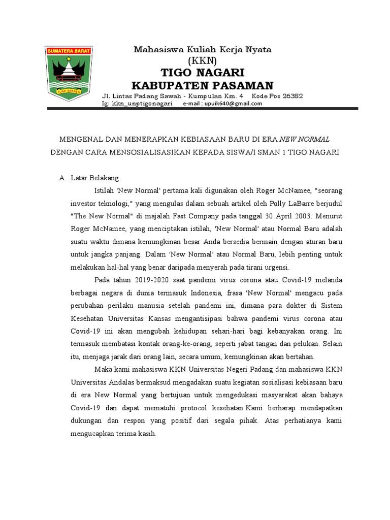 Proposal KKN | PDF | Perjalanan