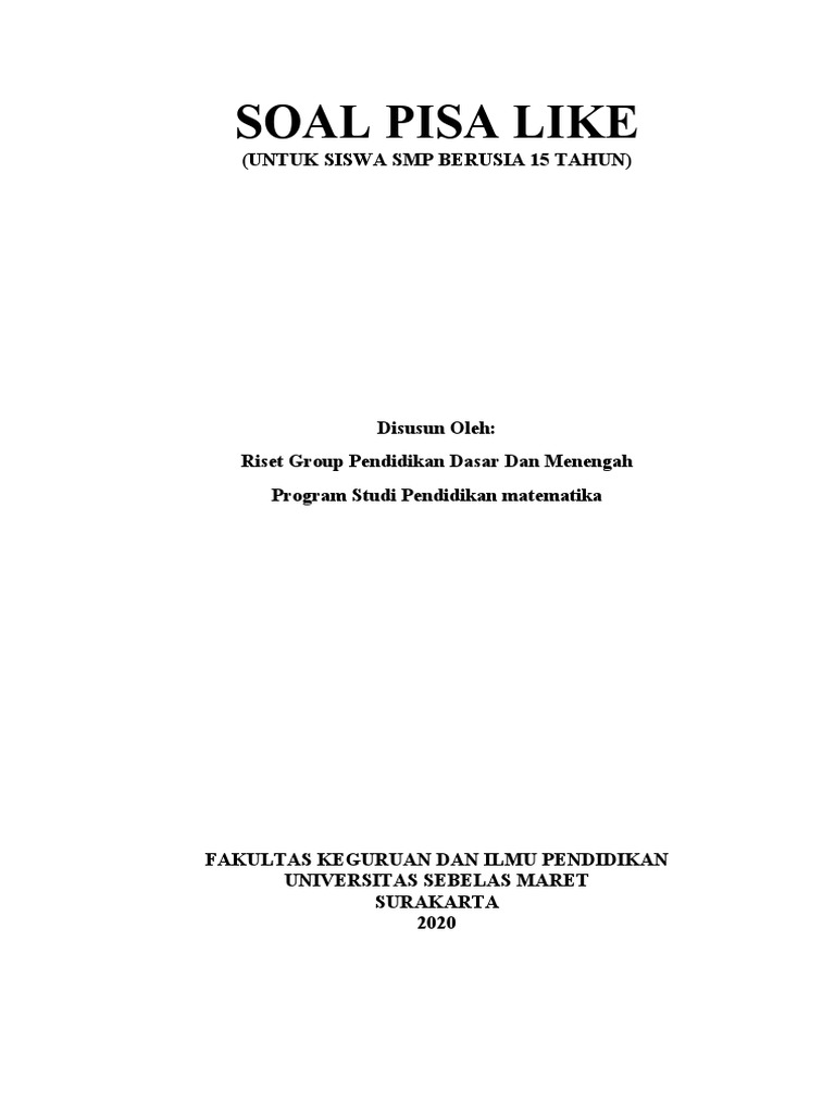 Soal Pisa - 2020 | PDF