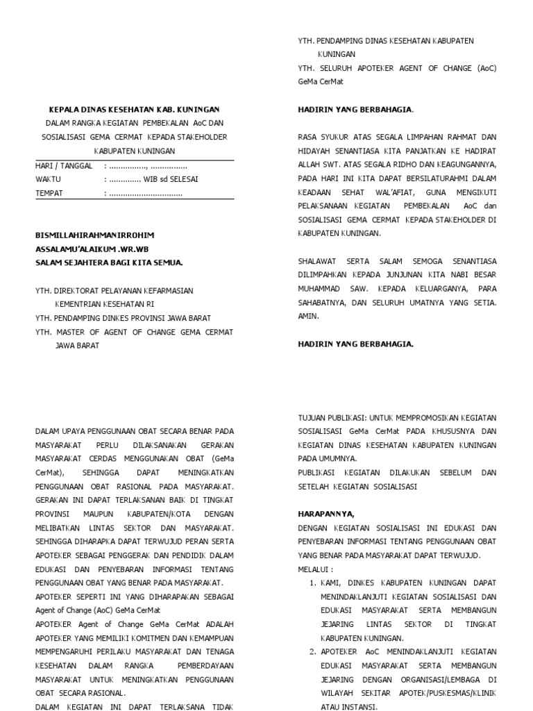 DRAFT SAMBUTAN AoC | PDF